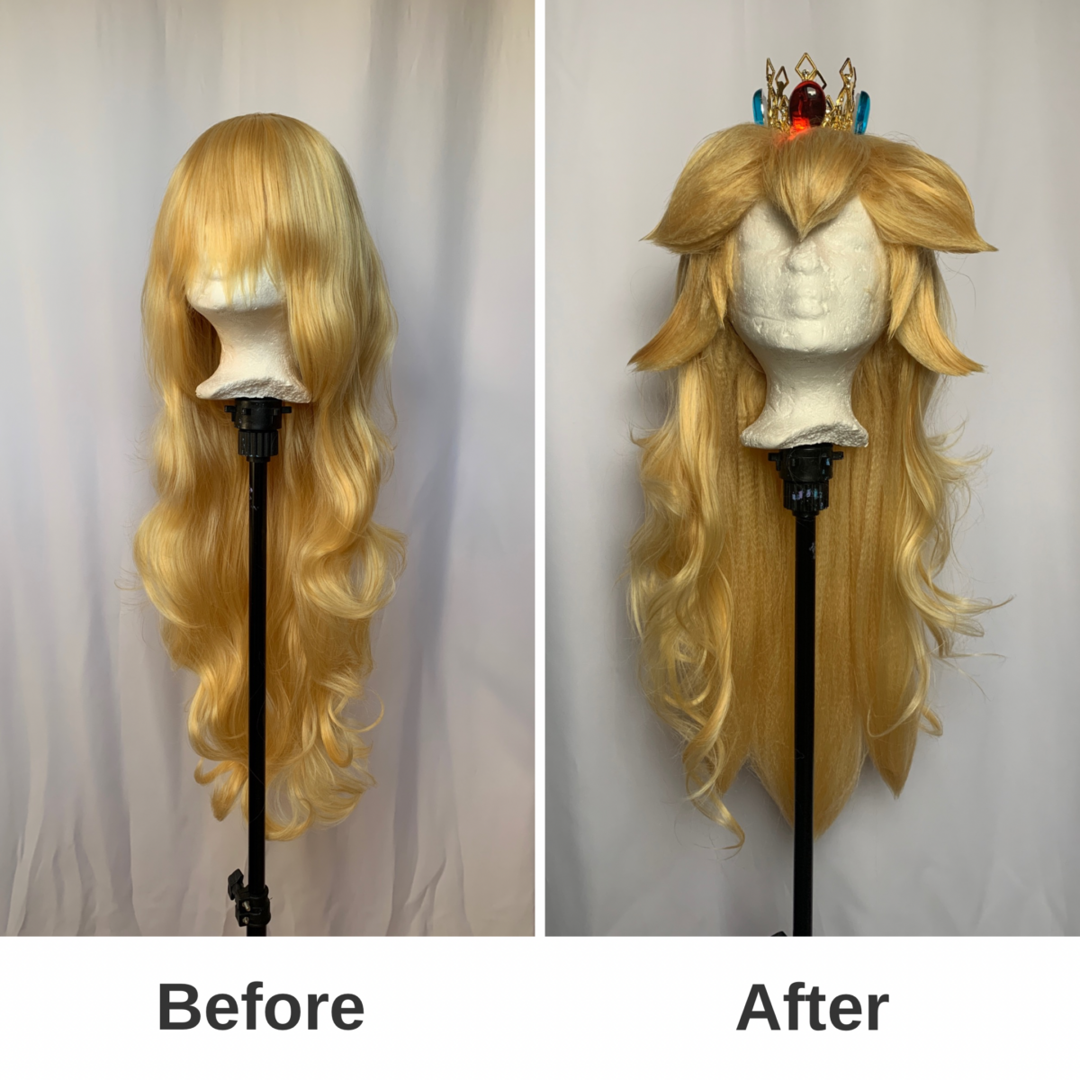 Tutorial - Princess Peach Wig Styling • SajaLyn